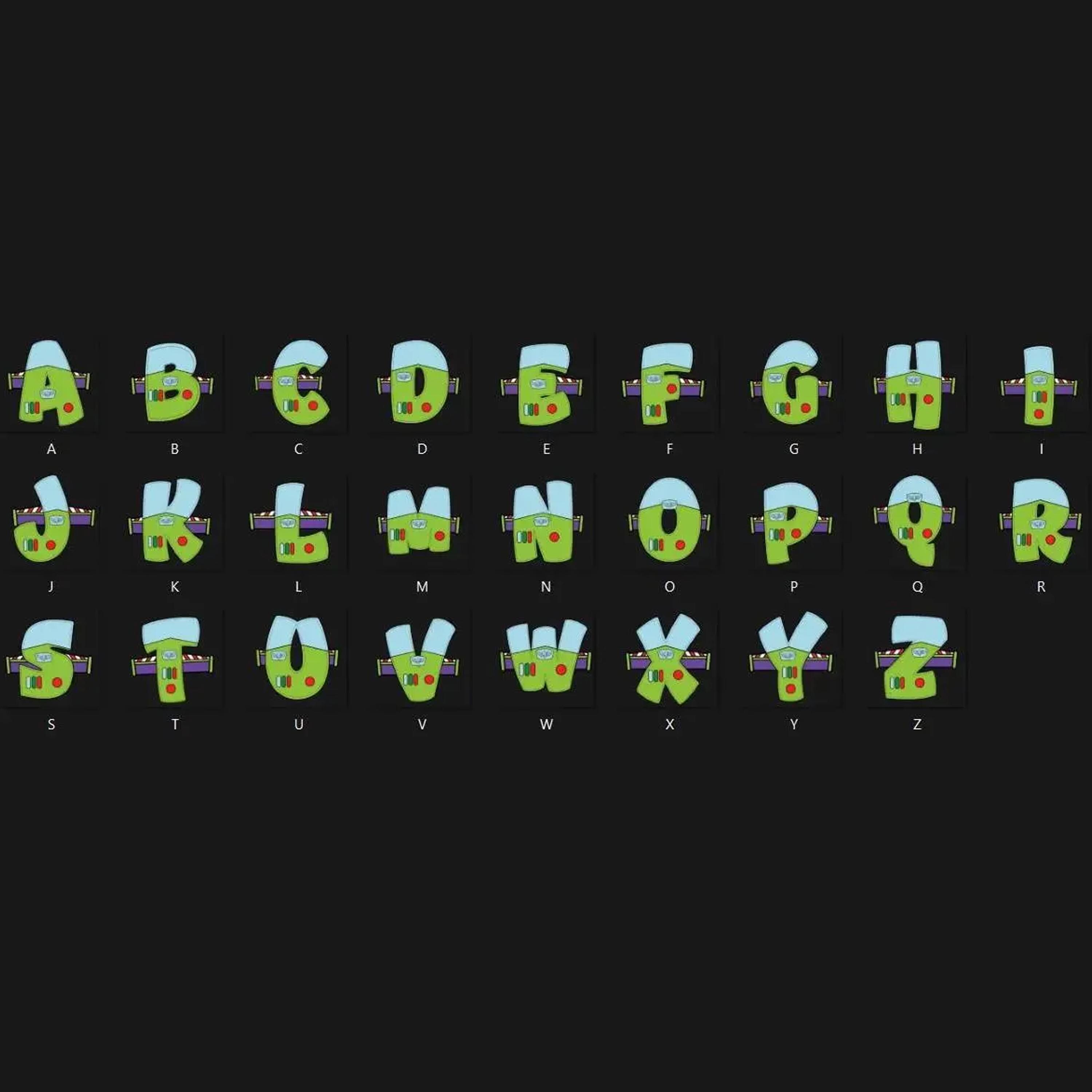 Toy Story Doodle Alphabet Letters PNG Bundle Instant Download - Etsy