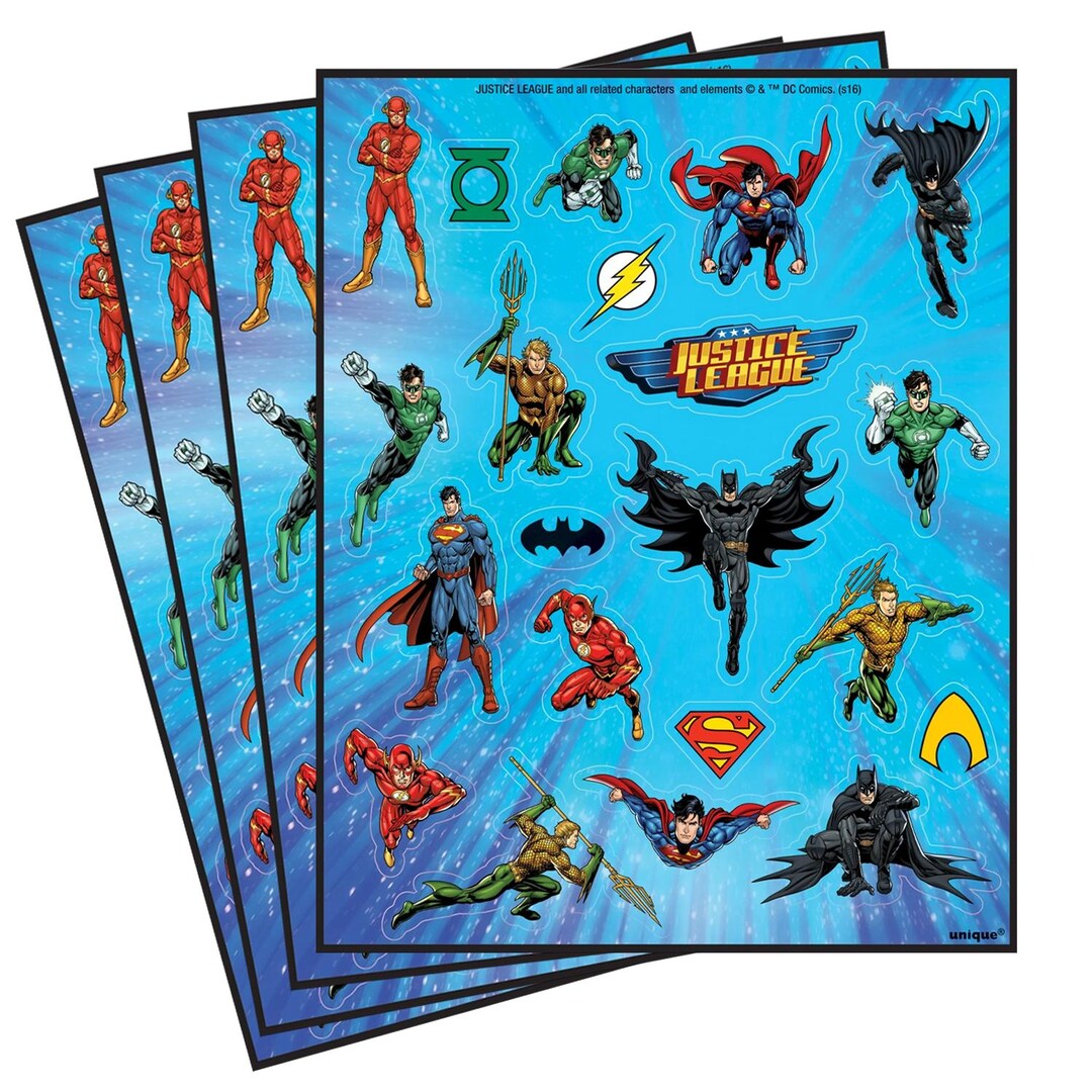 Officially Licensed Justice League™ Stickers – 4 Sheets, 84 Stickers - Etsy