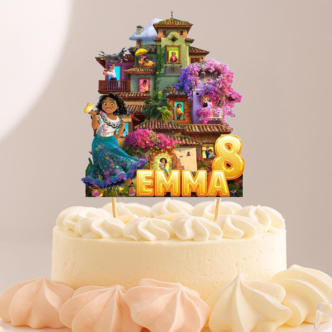 Encanto Birthday Custom Name and Age Cardstock Cake Topper 7" - Etsy