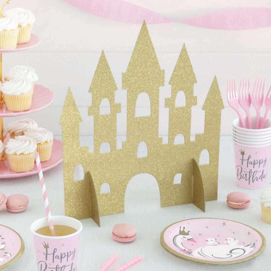 Gold Glitter Princess Castle Centerpiece, 14" - Etsy