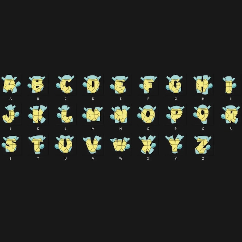 Pikachu Doodle Alphabet Letters PNG Bundle Instant Download - Etsy