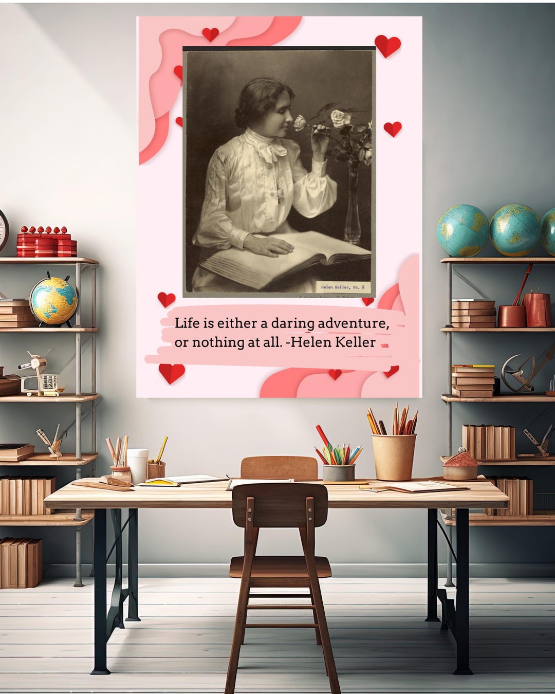Helen Keller Quote Poster: Inspirational Wall Art, Motivational Print ...