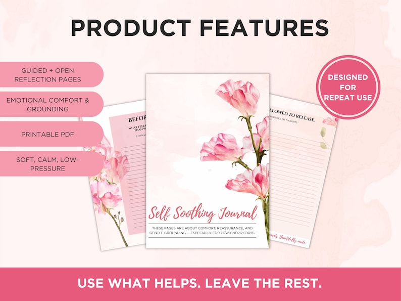 Self-soothing Journal Pages Printable | Gentle Emotional Grounding ...