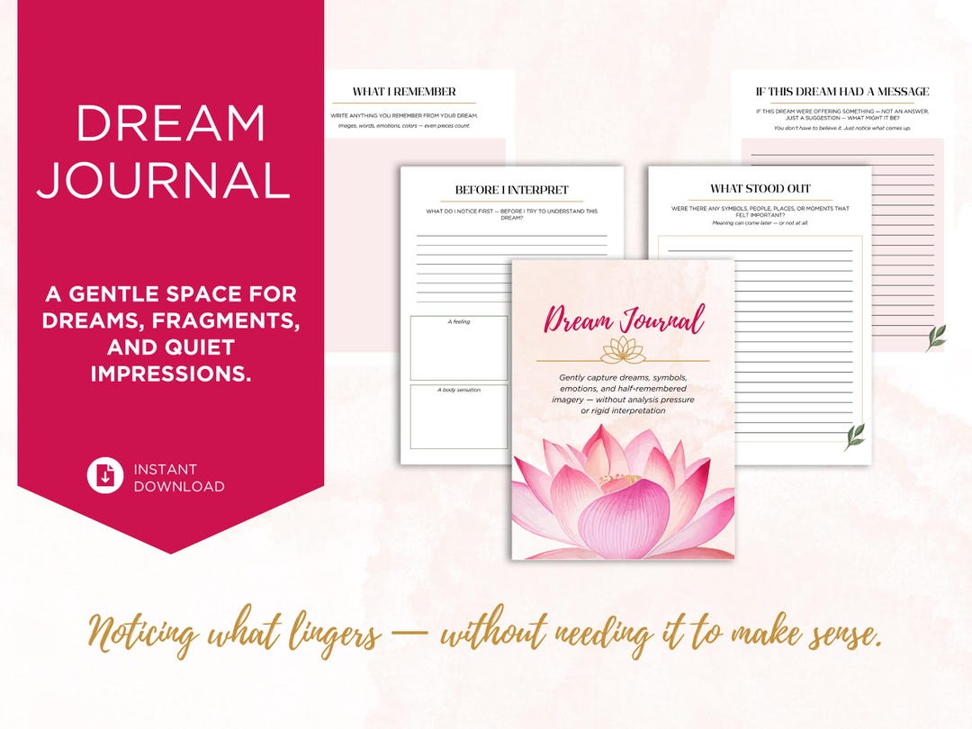 Dream Journal Printable | Soft Dream Reflection & Intuitive Journaling ...