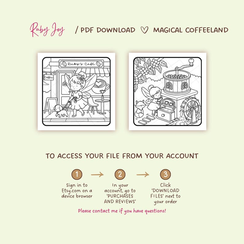 Magical Coffeeland: Cute and Fantasy Coloring Book - Etsy