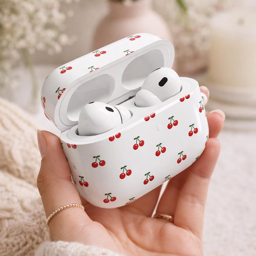 Red Cherry AirPod Case | Glossy Polycarbonate Cover - Etsy
