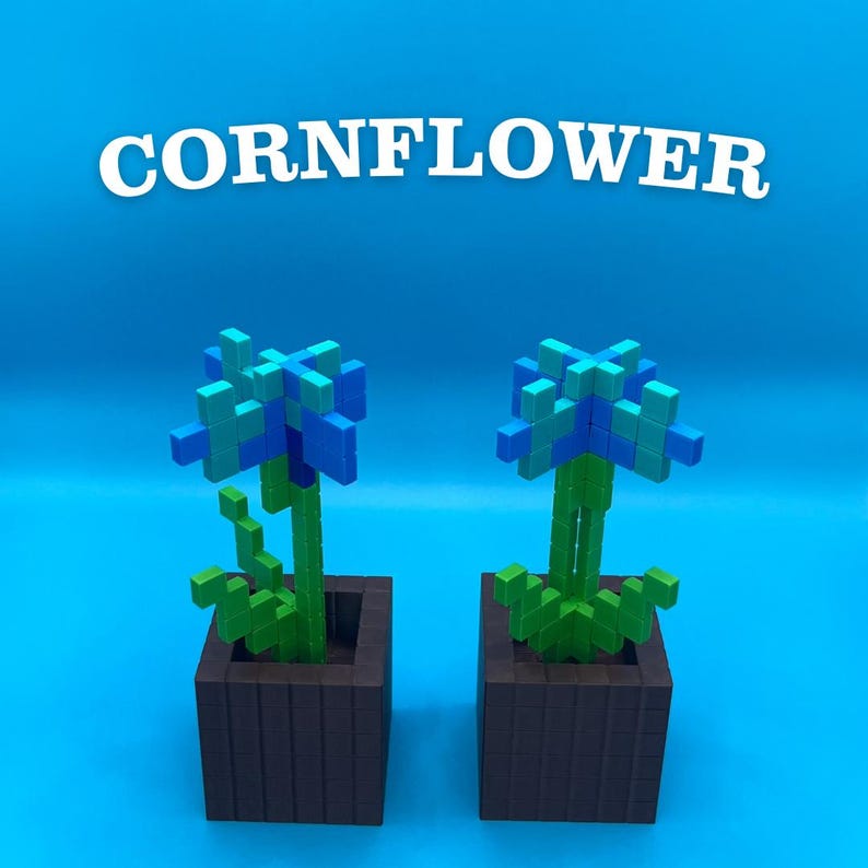 Minecraft Pixel Flowers 3D Printed | Marguerite Poppy Cornflower | Cute ...