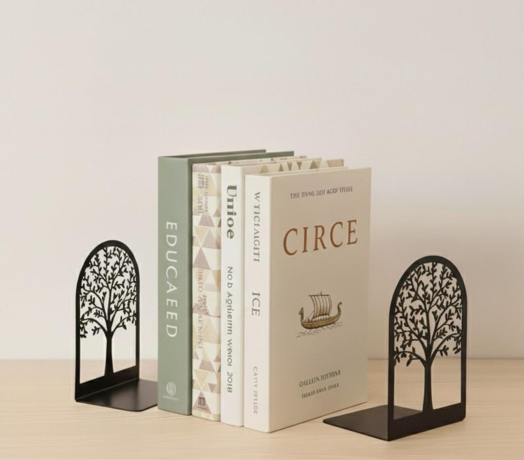 Modern Book Floral Tree Ends Library Metal Book Stands Office Decor ...