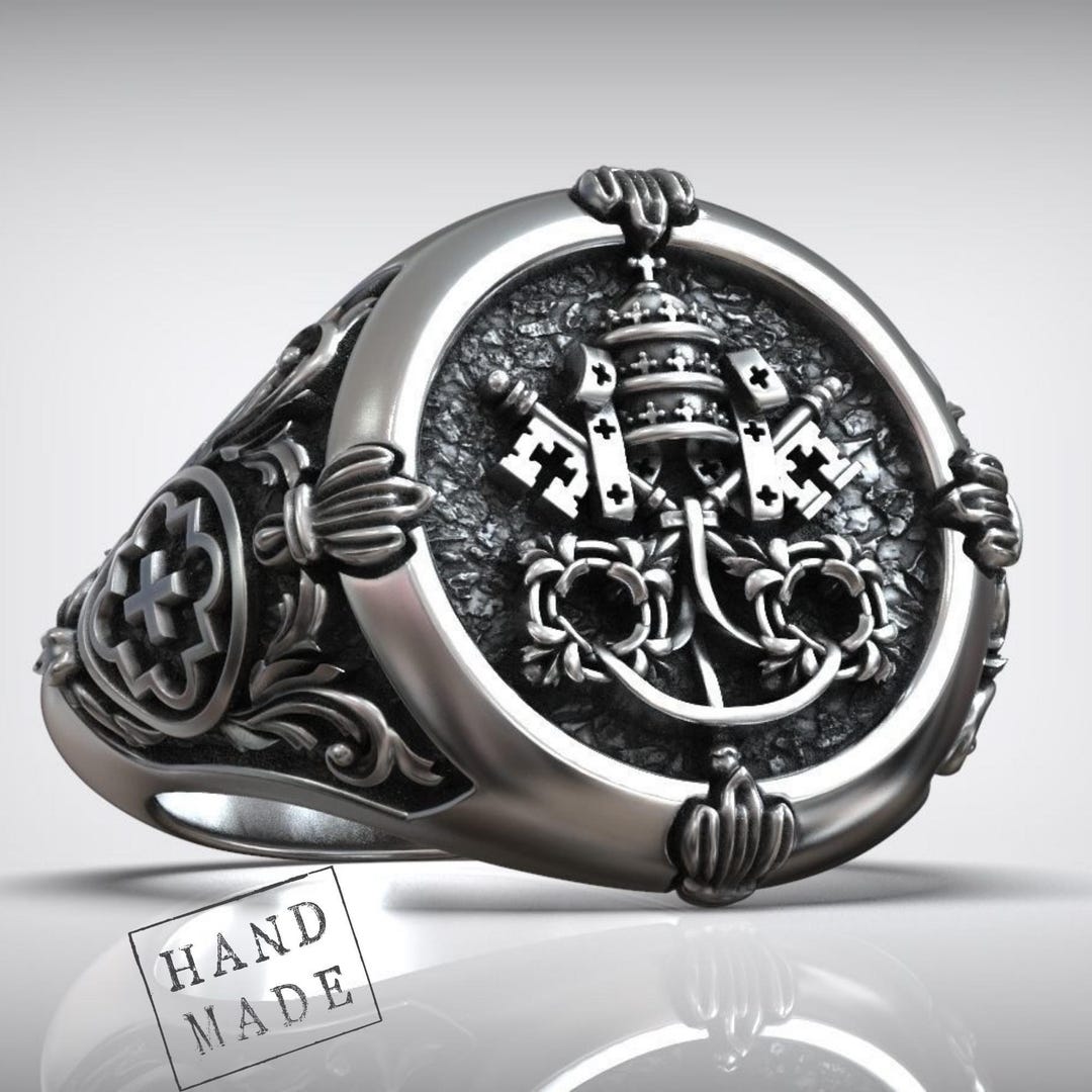 Christian Signet Ring: Saint Peter Keys of Heaven (sterling Silver) - Etsy