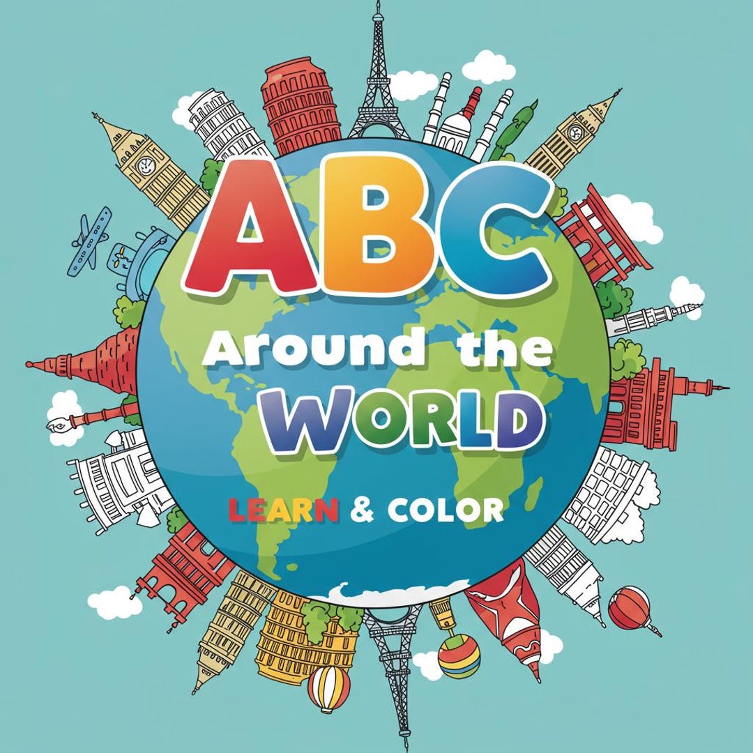 Country ABC Coloring Book: Flags & Monuments - Educational Print (PDF ...