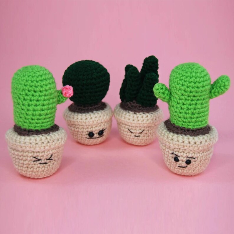 Amigurumi Cactus Crochet Pattern PDF: Succulent Plush Toy | Mini Plant ...