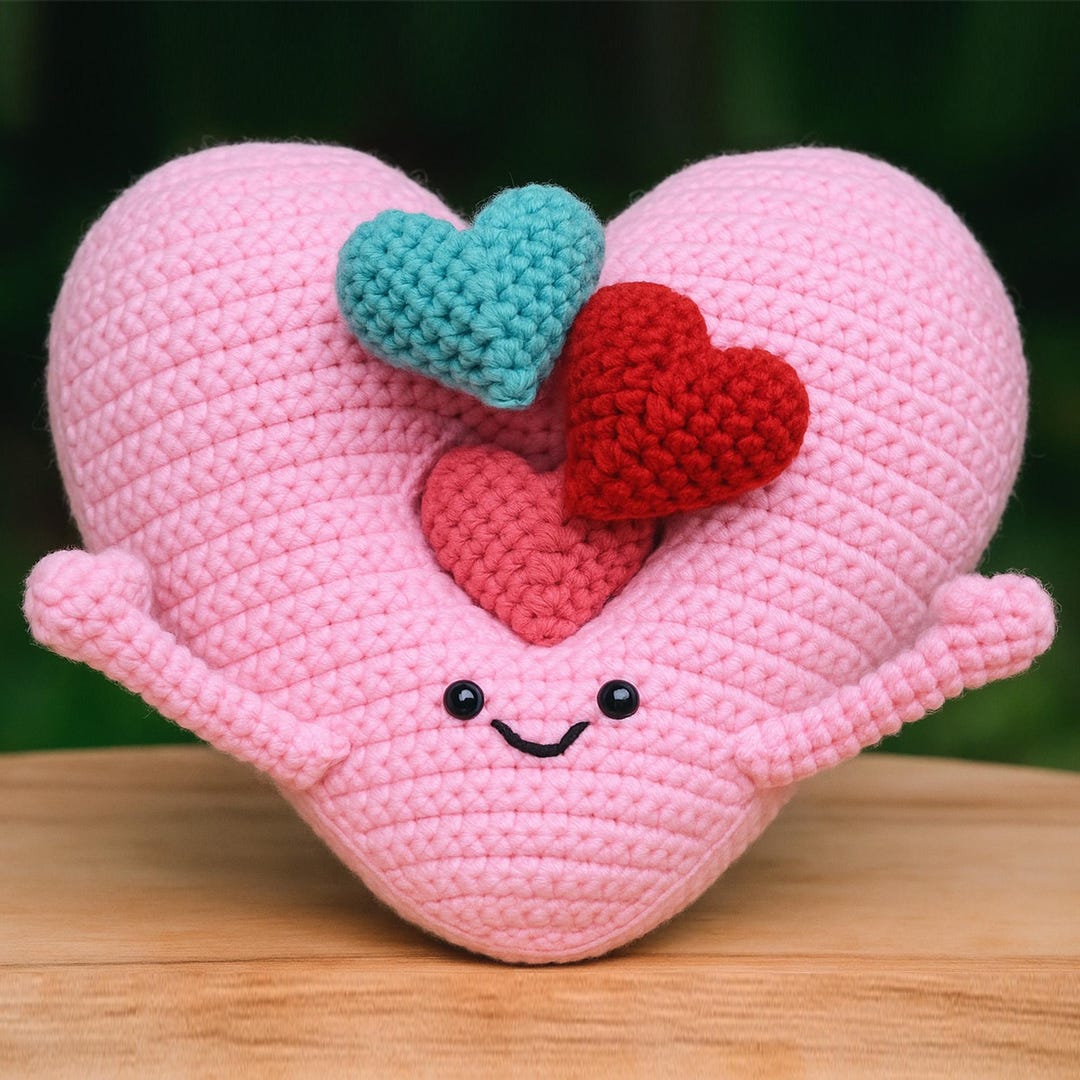 Amigurumi Heart PDF, Love Crochet Pattern, Nesting Heart Toy, Big Heart ...