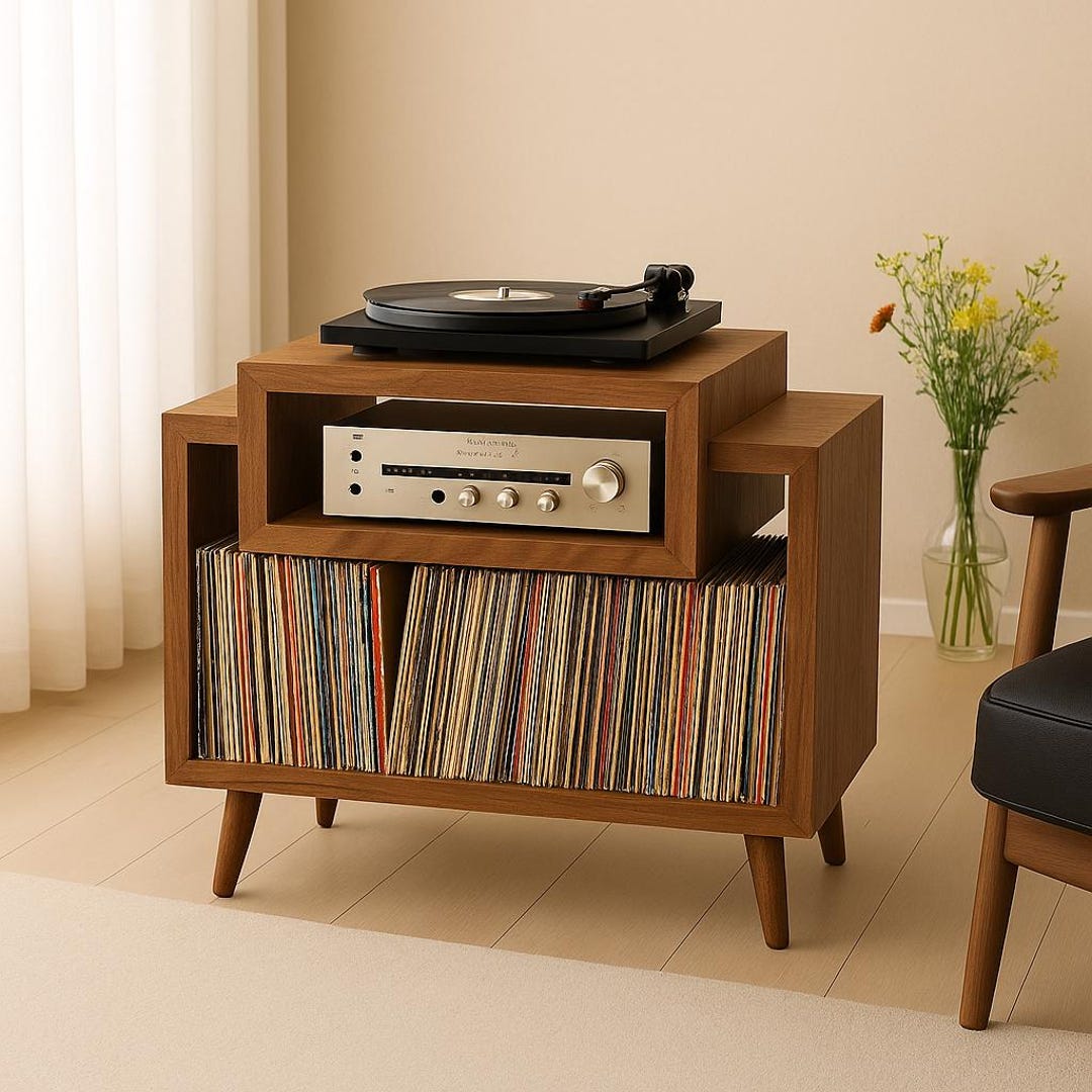 Media Cabinet, Record Player Stand, Vinyl Record Storage, Turntable ...