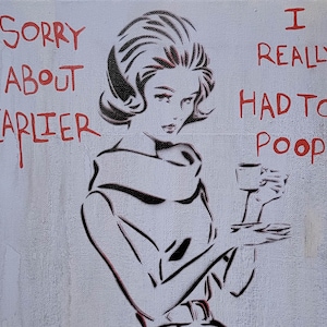 Vintage Fashion Illustration, Poop Art, Graffiti on Canvas Street, MCM ...
