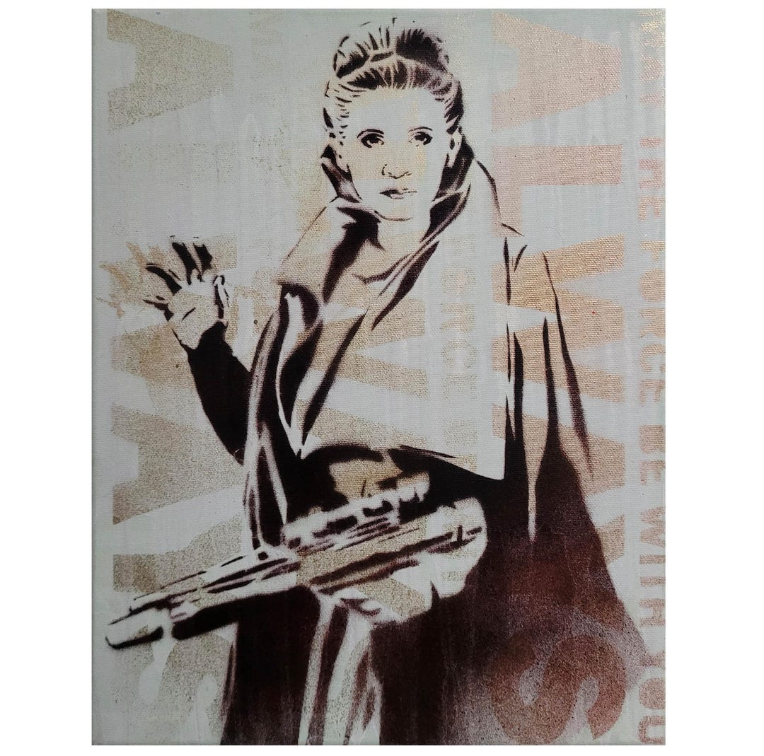 General Organa Portrait, Sci Fi Graffiti, Rebel Princess Art - Etsy