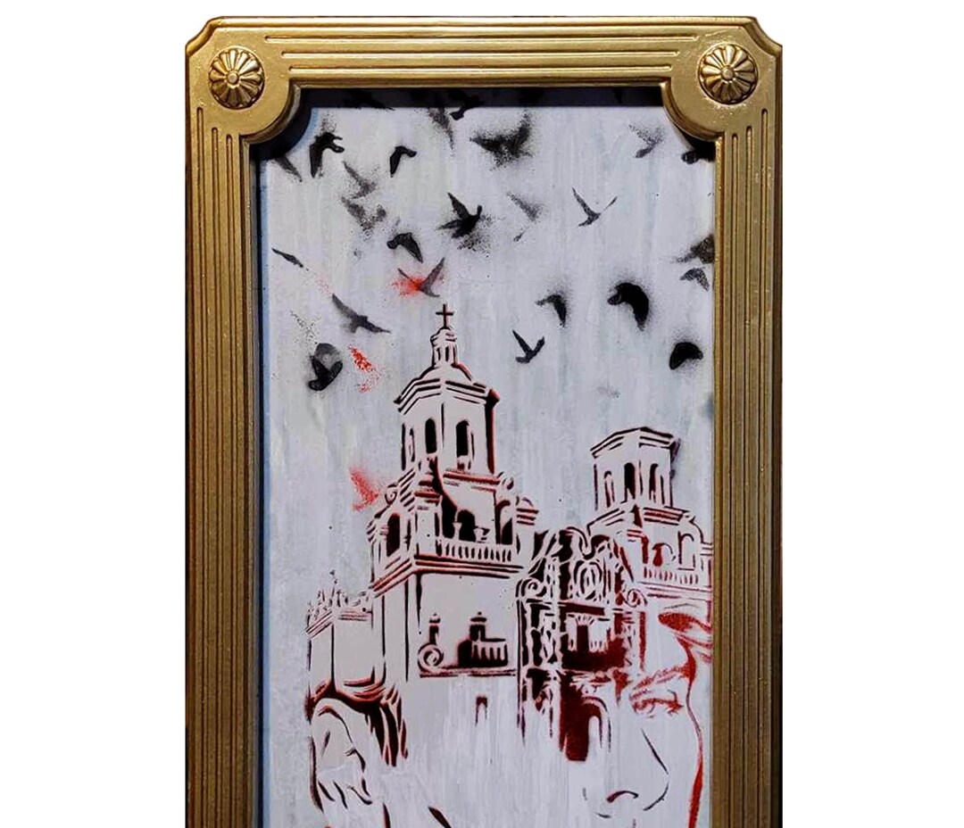 Male Figurative Painting Church Painting San Xavier Mission Graffiti on ...