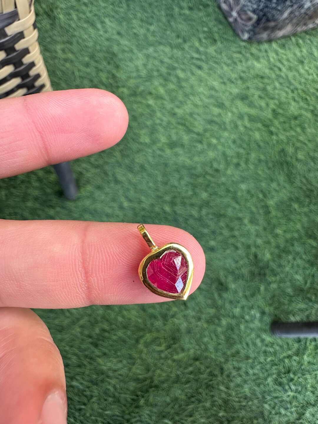 Genuine Ruby Heart Pendant, 14K Gold Pendant, July Birthstone Necklace ...