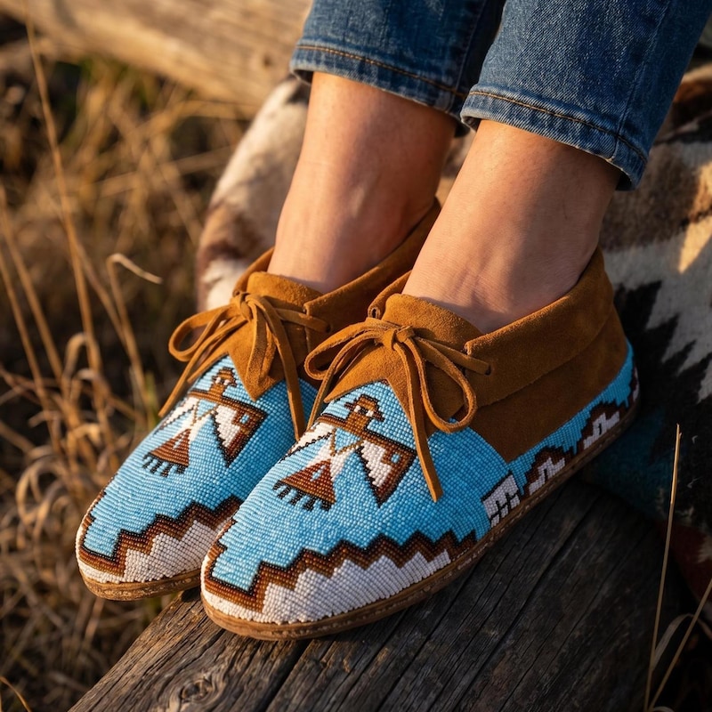 Cherokee Beaded Moccasins - Etsy