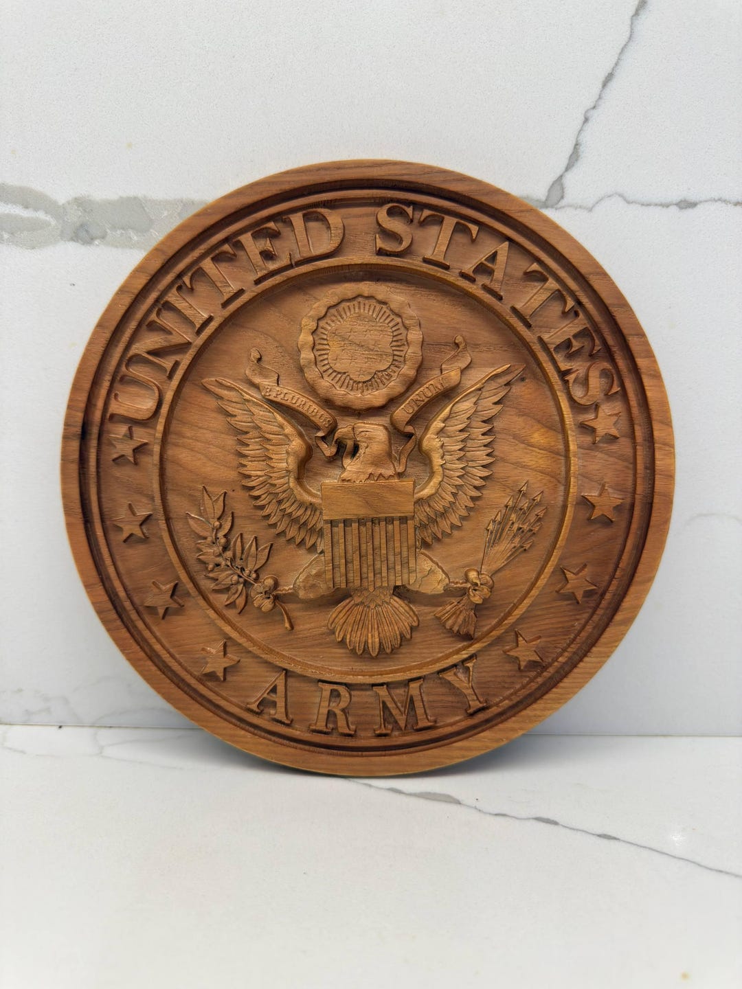 Hand-carved US Army Seal Plaque: Solid Wood Military Gift - Etsy