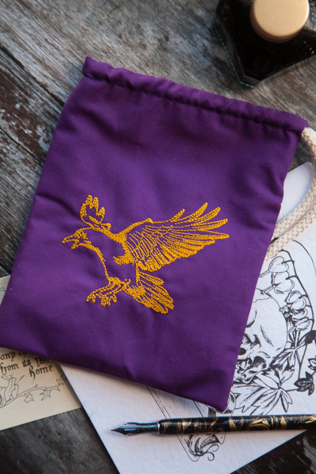 Ready to Ship Crow Dice Pouch for LARP, SCA, Roleplaying, or Tabletop ...