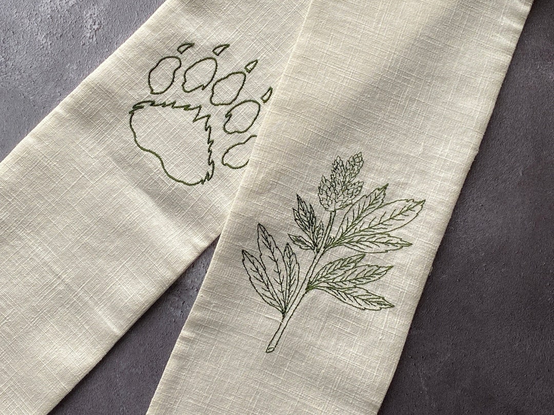 Custom Wide RUSTIC Linen-look Priest Stole With Embroidery Roleplaying ...