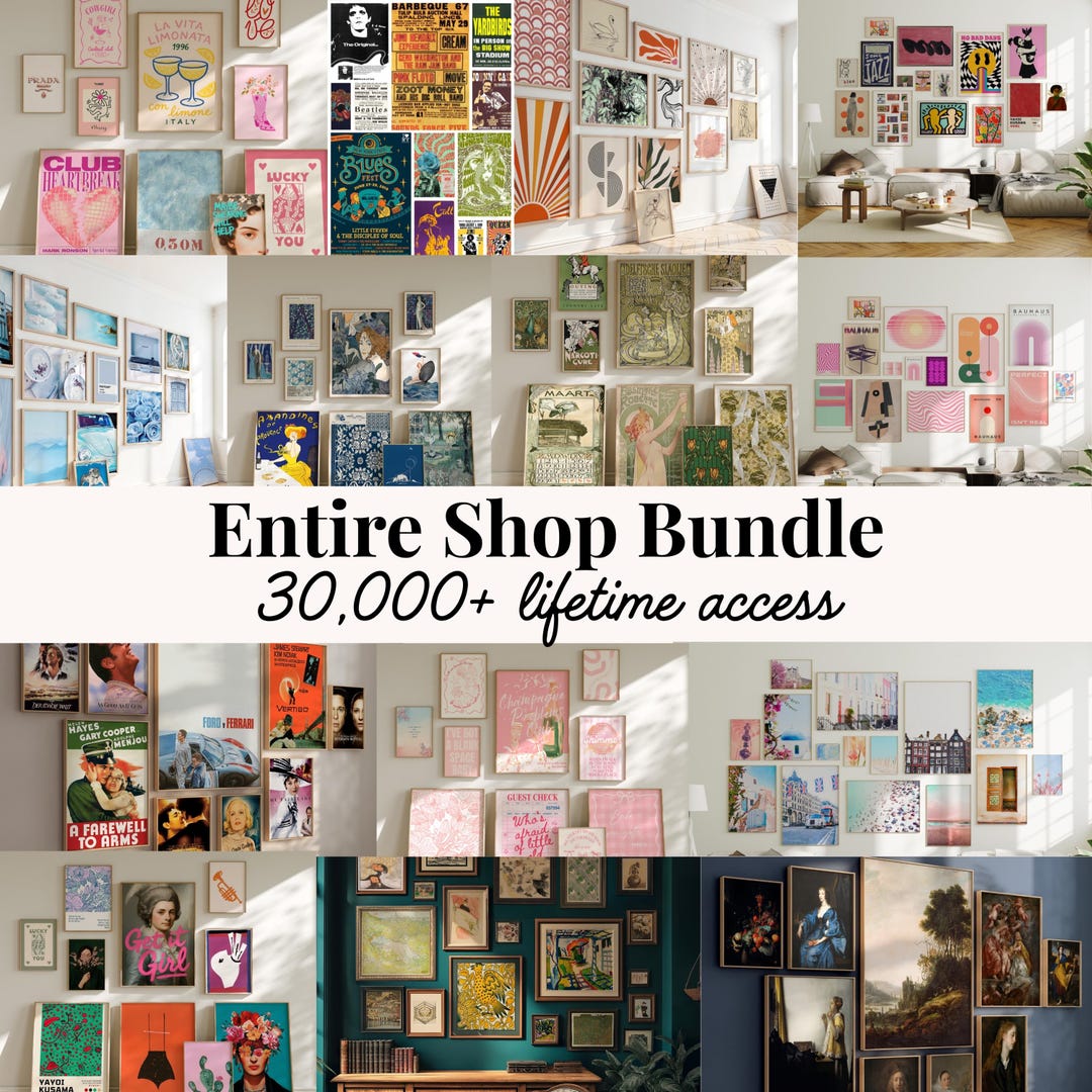 ENTIRE SHOP SALE — 30,000 Printable Wall Art Set | Gallery Wall Bundle ...