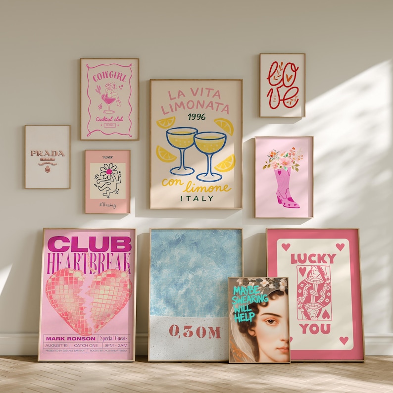 Trendy Preppy Art Bundle – 900+ Digital Prints, Trendy Colorful ...