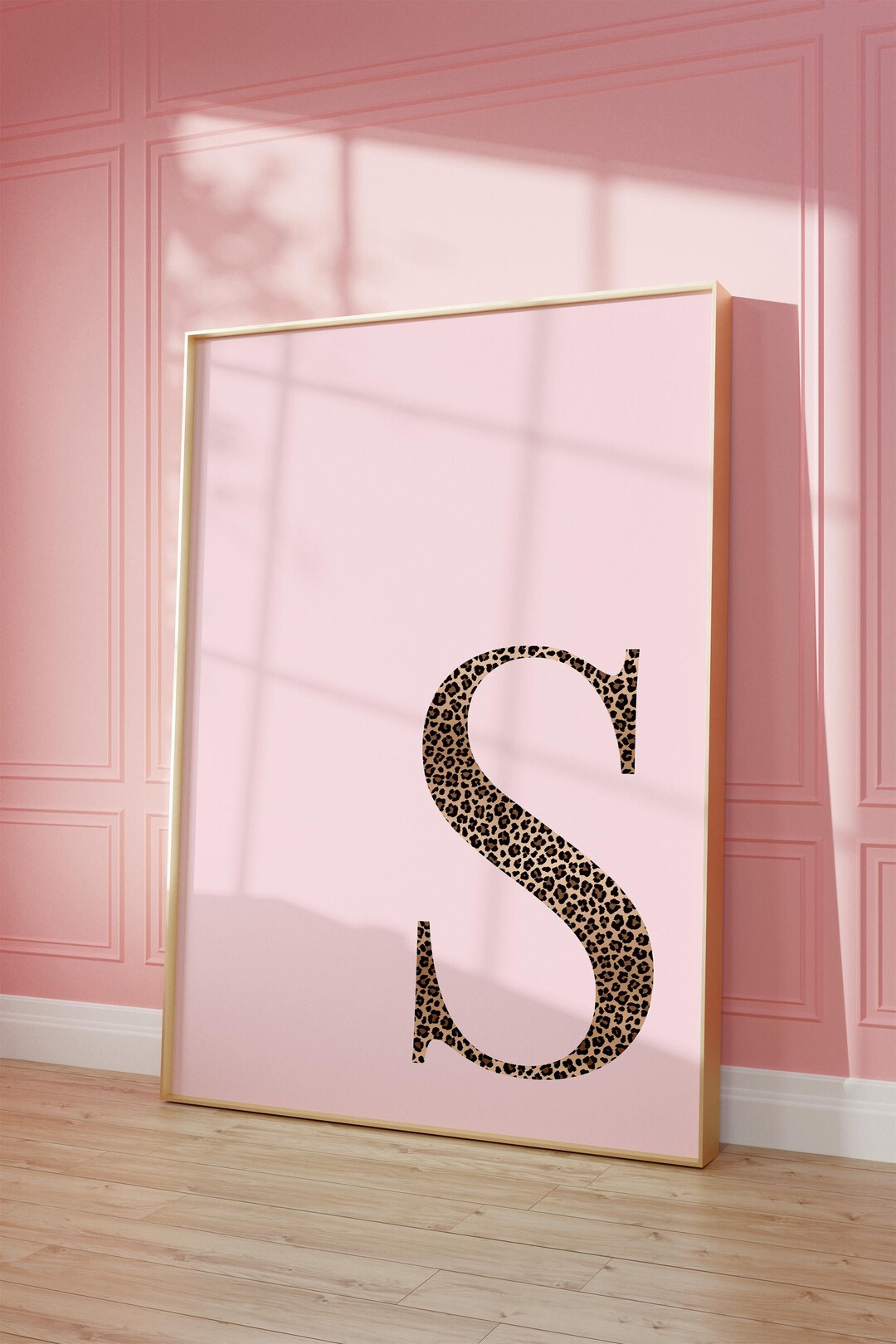Custom Letter S Initial: Personalized Letter Art, Leopard Poster ...