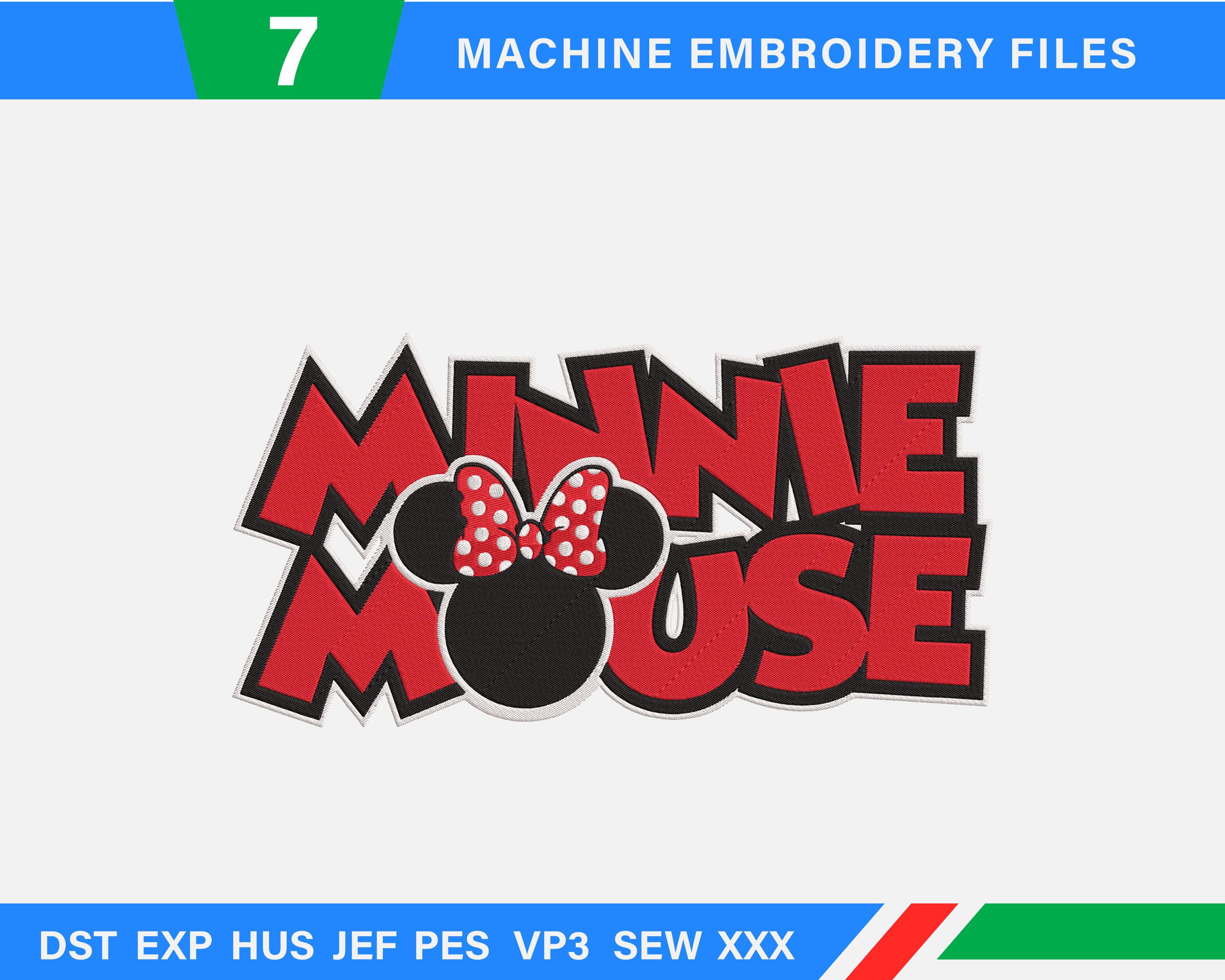 Minnie Mouse Text Machine Embroidery Applique Design 7 Sizes Instant ...