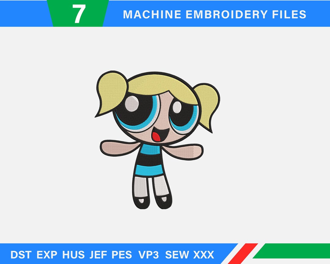 Powerpuff Girls Design Machine Embroidery Design, 7 Sizes Instant ...