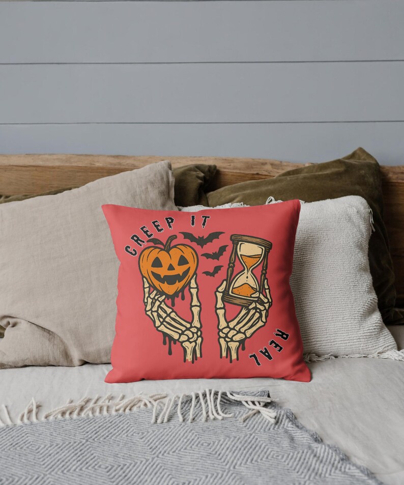 Vintage Halloween PNG: Creep It Real Skeleton, Skull & Pumpkin (digital ...