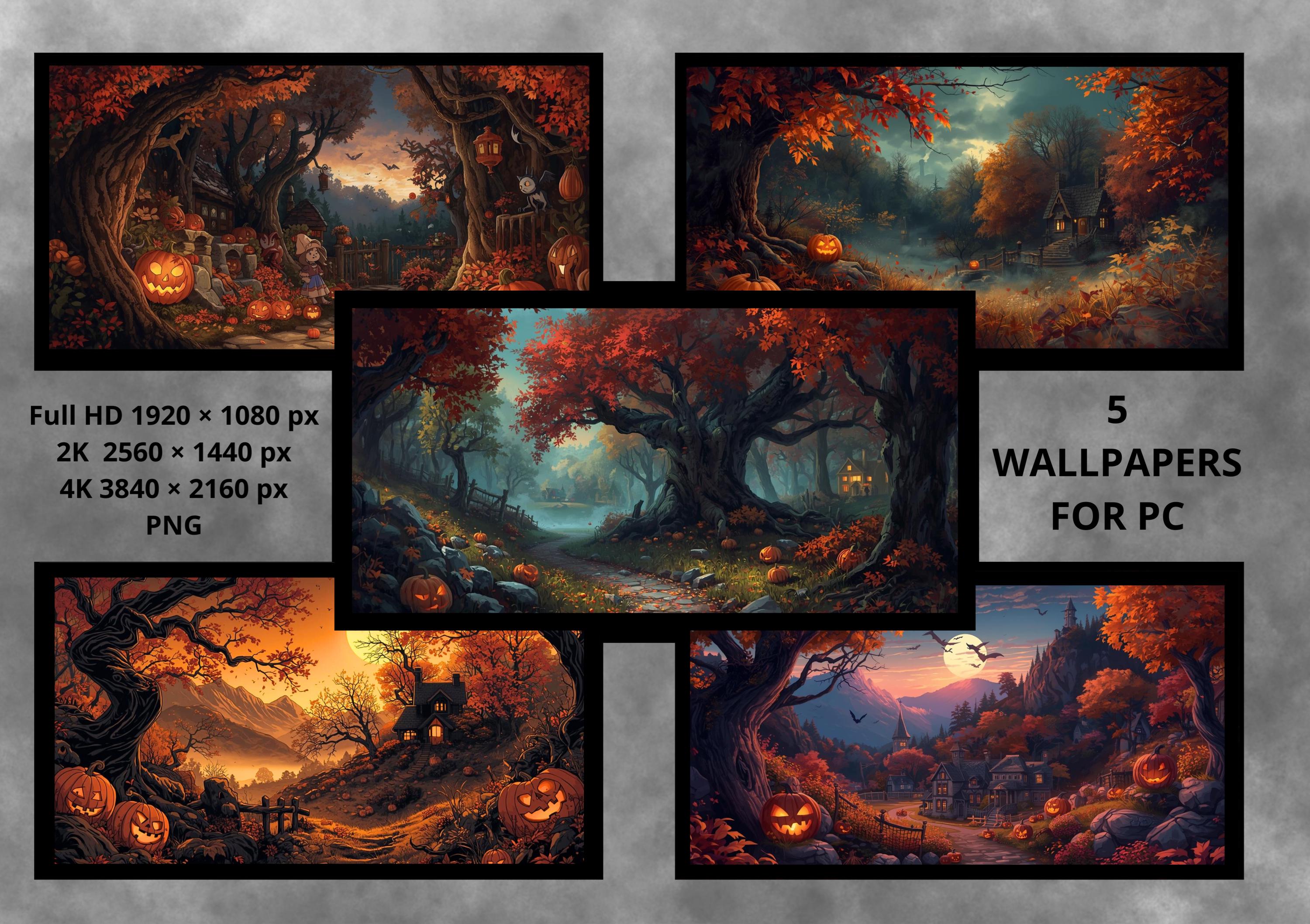 Autumn Halloween PC Wallpapers Bundle, Cozy Fall Landscapes With ...