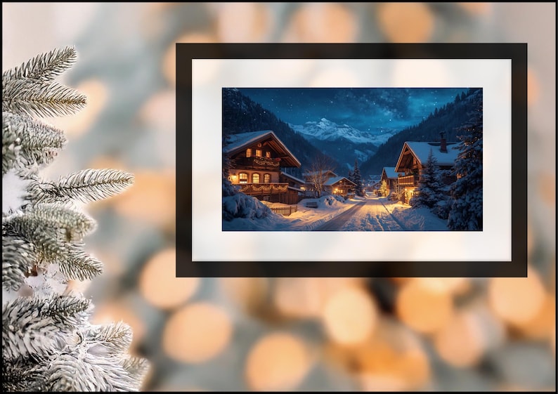 Desktop Wallpaper, Cozy Cabins & Snow Mountains, 4K HD Desktop Art Set ...