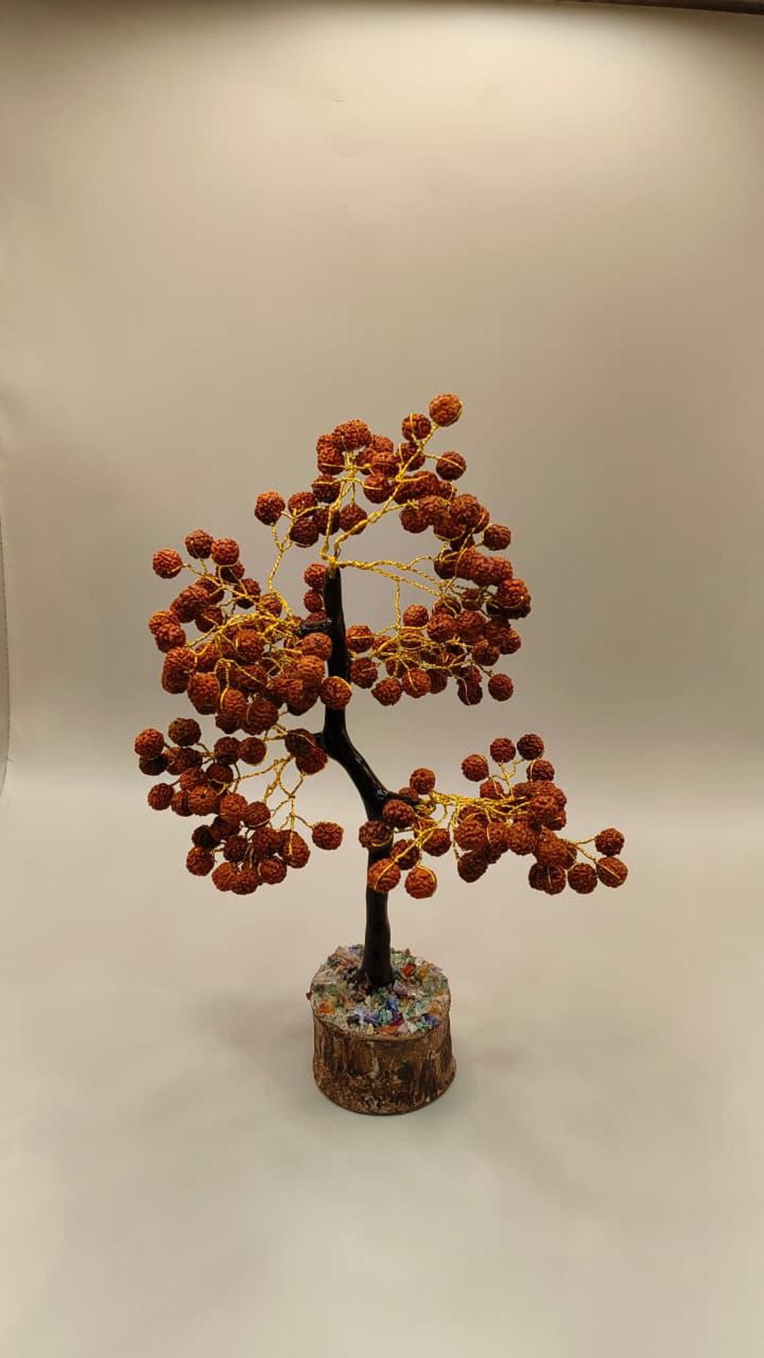 Rudraksh Spiritual Healing Tree – Handmade Gemstone Bonsai, Meditation ...