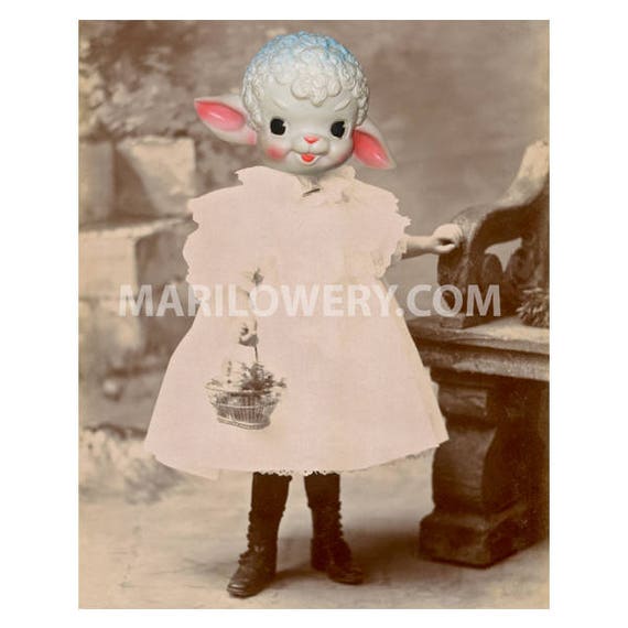 8x10 Inch Lamb Art Print Weird Wall Decor Unusual Art | Etsy