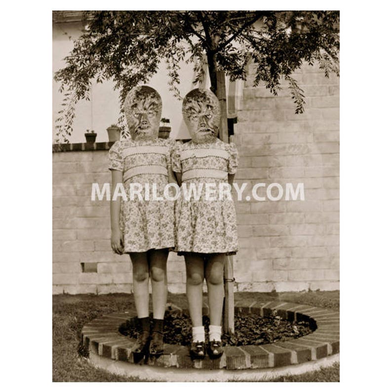 Werewolf Art Halloween Decor Creepy Twin Sisters 8.5 X 11 Inch - Etsy