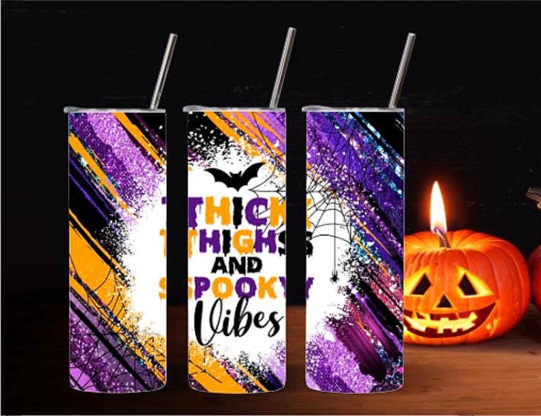 Thick Thighs and Spooky Vibes 20oz Tumbler, Straws, Stainless Steel Cup ...