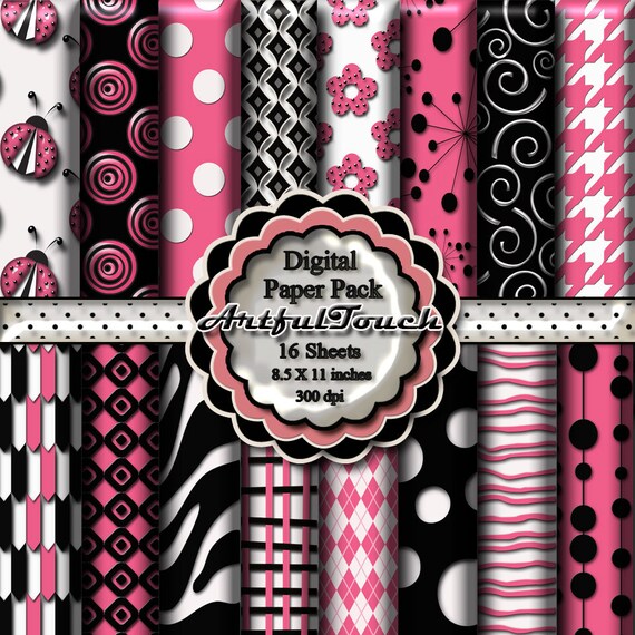 Black And Pink Damask Background