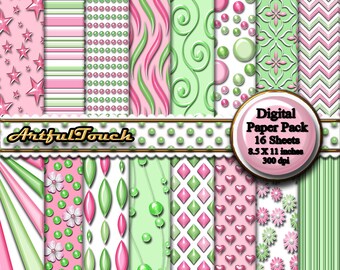 Printable Mint Green Digital Paper Pack Spring Easter Pastel - Etsy