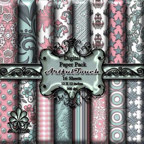 Digital Paper 16 Digital Scrapbook Paper Pack 12 X - Etsy