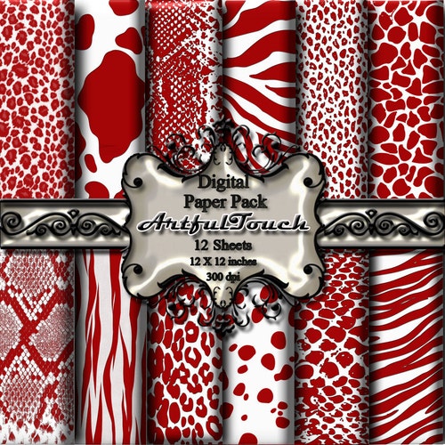 RED Watercolor Digital Paper Pack Instant Digital DOWNLOAD - Etsy