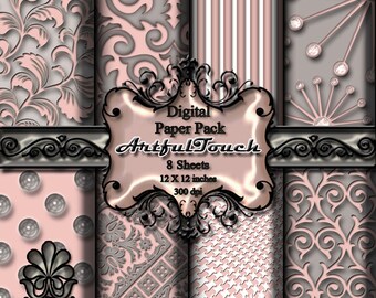 Pink Scrapbook Paper | Etsy