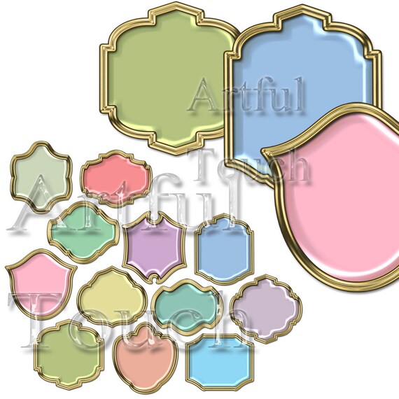 Digital Paper Frames Tags Clip Art Scrapbook Paper 12 PNG - Etsy
