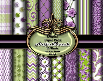 Vintage Green Digital Paper Green Digital Paper Pack - Etsy