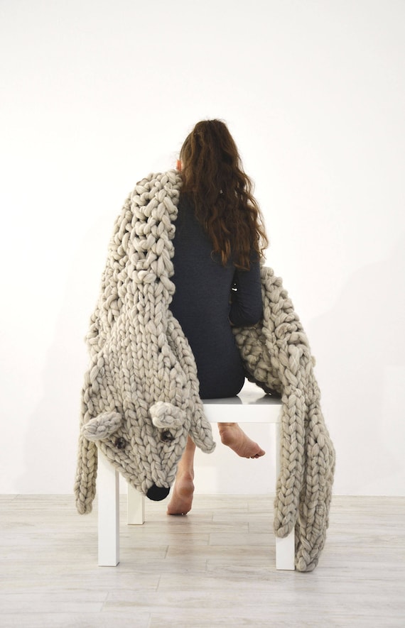 Long Fox blanket Fox rug wool blanket wool rug animal | Etsy