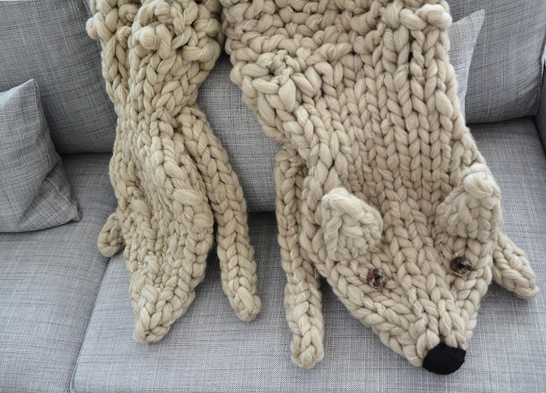 Long Fox Blanket Fox Rug Wool Blanket Wool Rug Animal - Etsy