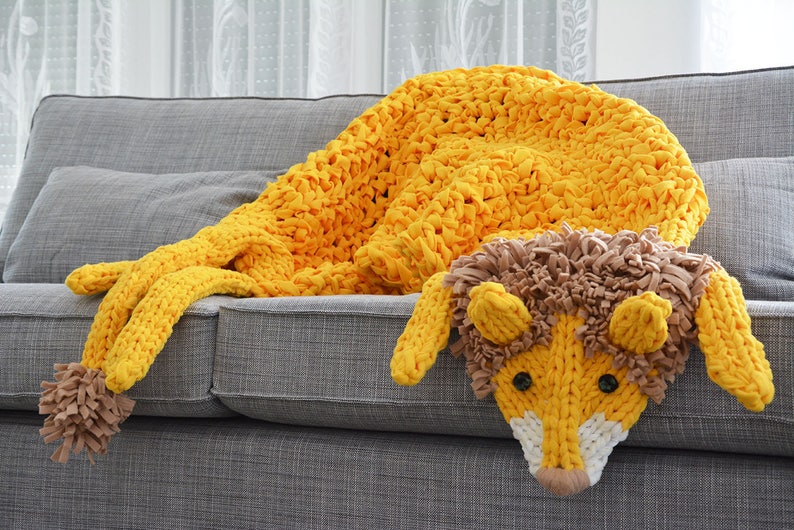 Long Lion Blanket, Lion Rug, Fleece Blanket, Fleece Rug, Animal Blanket ...