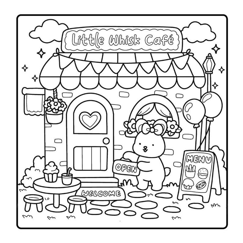 Printable Cozy Corners Comfy and Cute Colouring Book, Kawaii Little ...