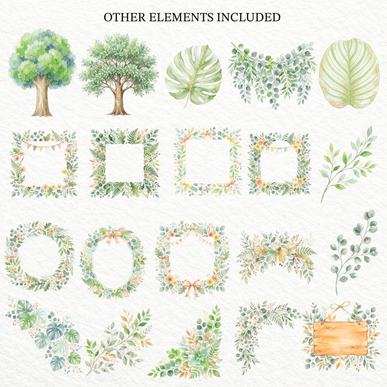 Jungle Safari Birthday Watercolor Clipart, Woodland Animals Celebration ...