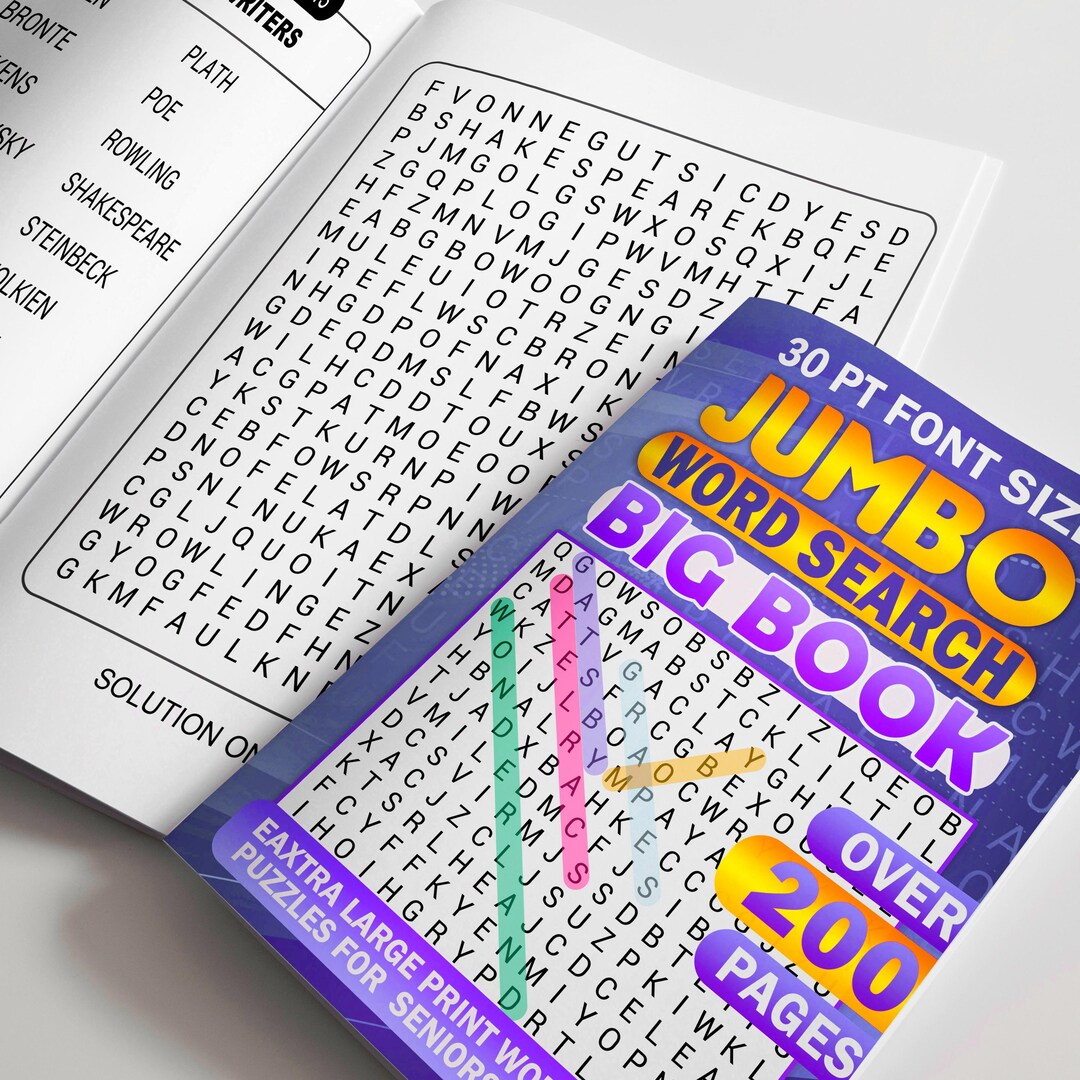 Jumbo Word Search Puzzle Book – 80 Big Print Brain Teasers (PDF ...